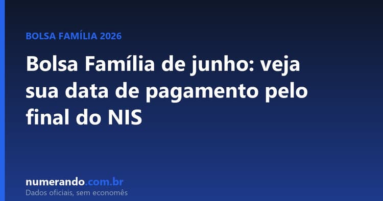 Bolsa Família Junho 2026: Calendário por Final do NIS | Numerando ...